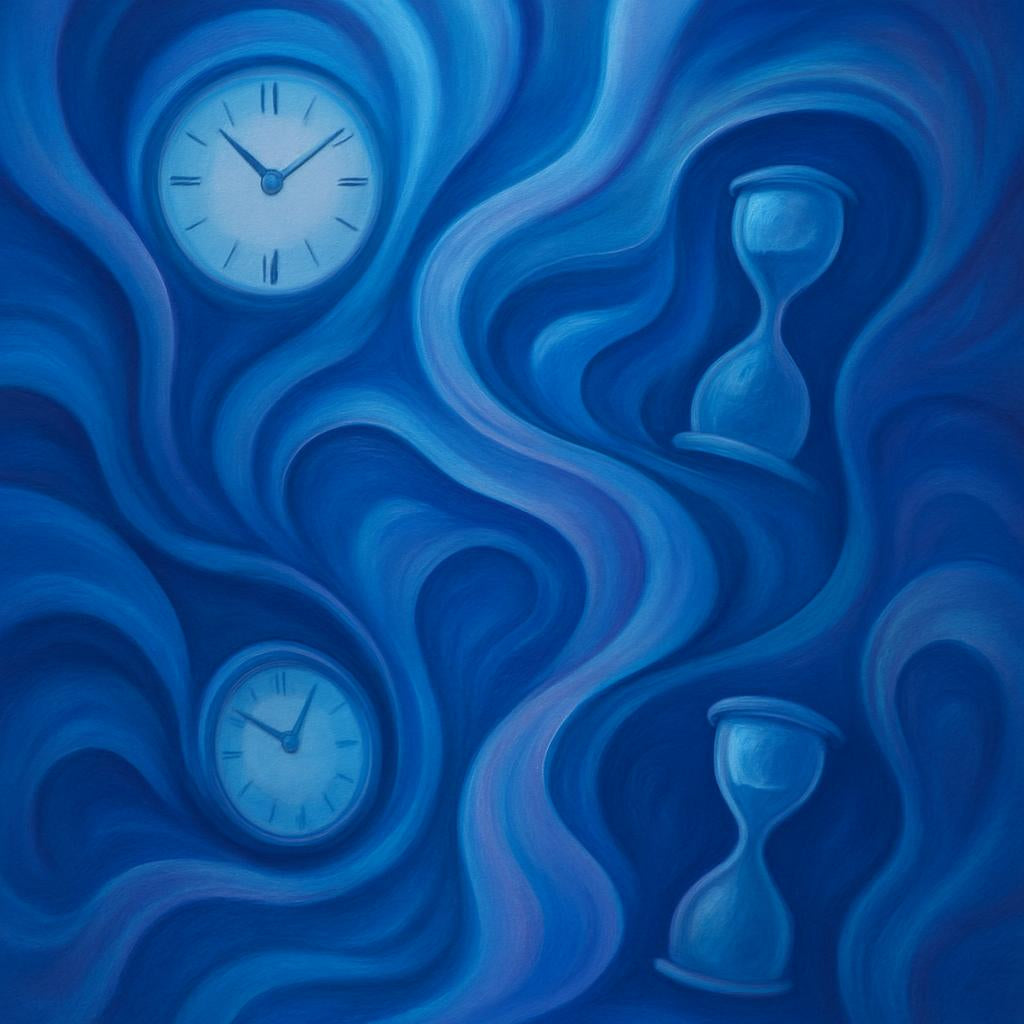 Timeless Flow - Surreal Blue Abstract Time Art Print | Instant Download ...